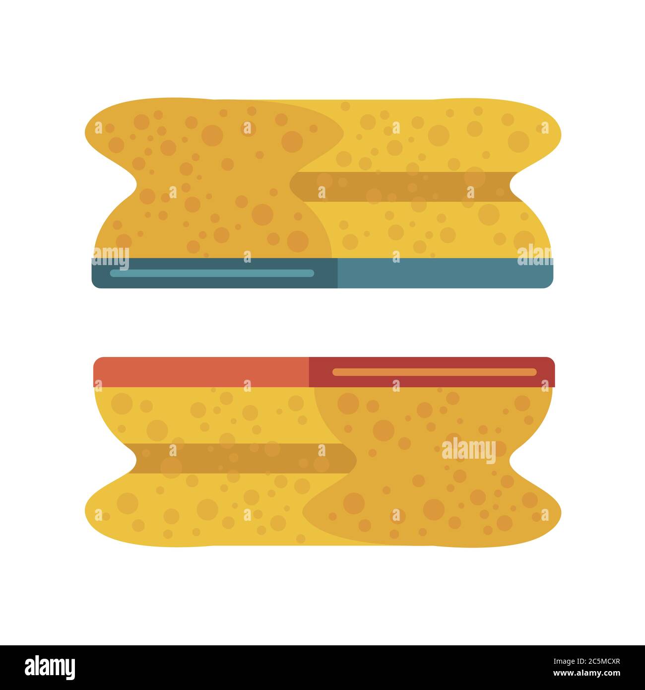 Scrub yellow sponge on white background. Vector illustration in trendy ...