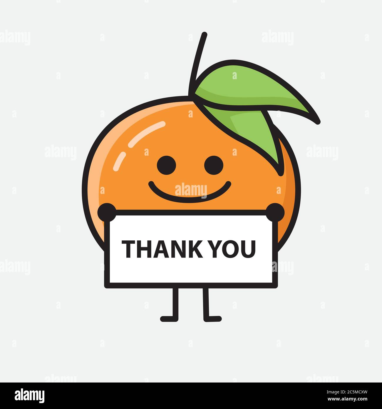 An illustration of Cute Tangerine Fruit Mascot Vector Character Stock ...