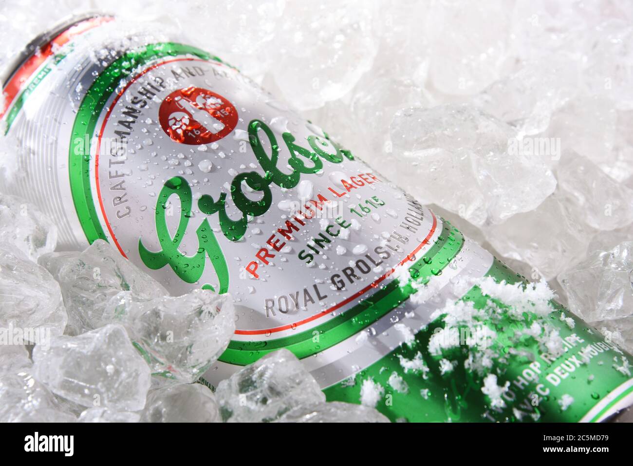 POZNAN, POL - MAY 28, 2020: Can of Grolsch Premium Pilsner - known ...
