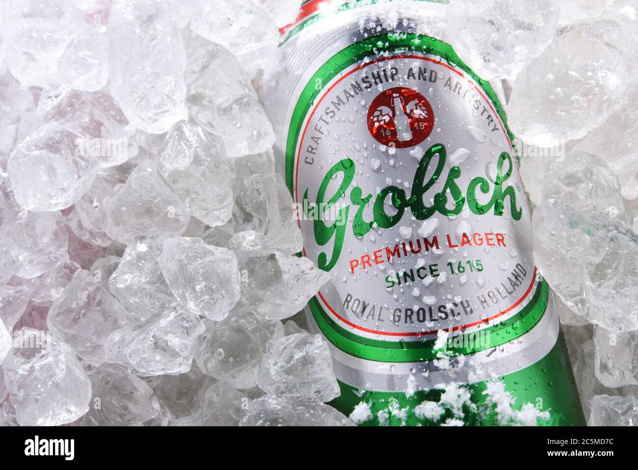POZNAN, POL - MAY 28, 2020: Can of Grolsch Premium Pilsner - known ...
