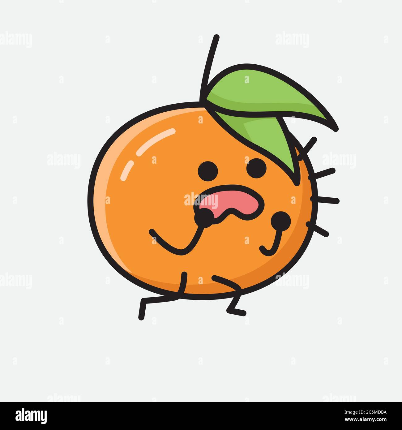 An illustration of Cute Tangerine Fruit Mascot Vector Character Stock ...