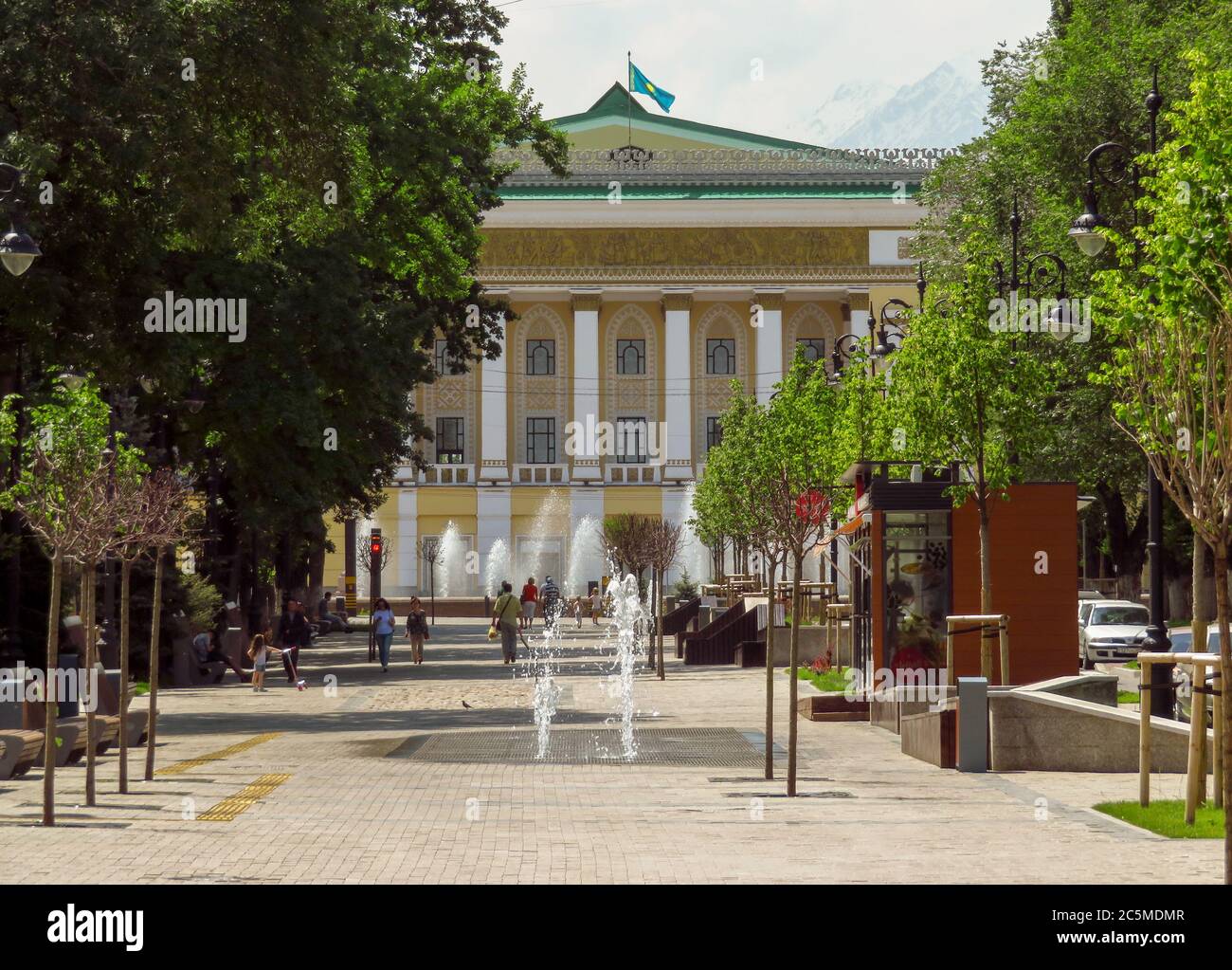 Almaty, Kazakhstan - June 10, 2018: Promenade along Panfilov Street ...
