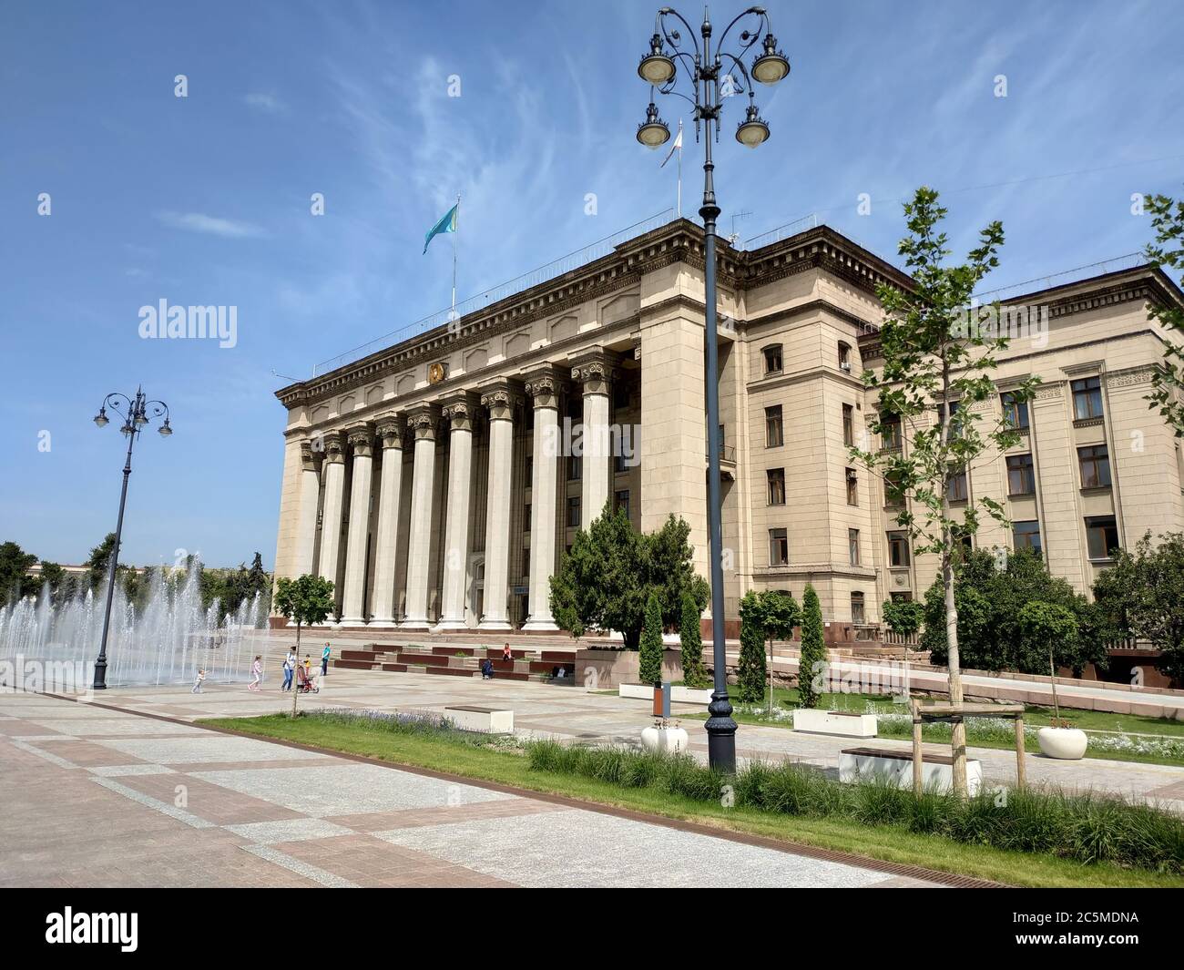 Almaty, Kazakhstan - June 10, 2018: Panoramic view to Old Square and ...