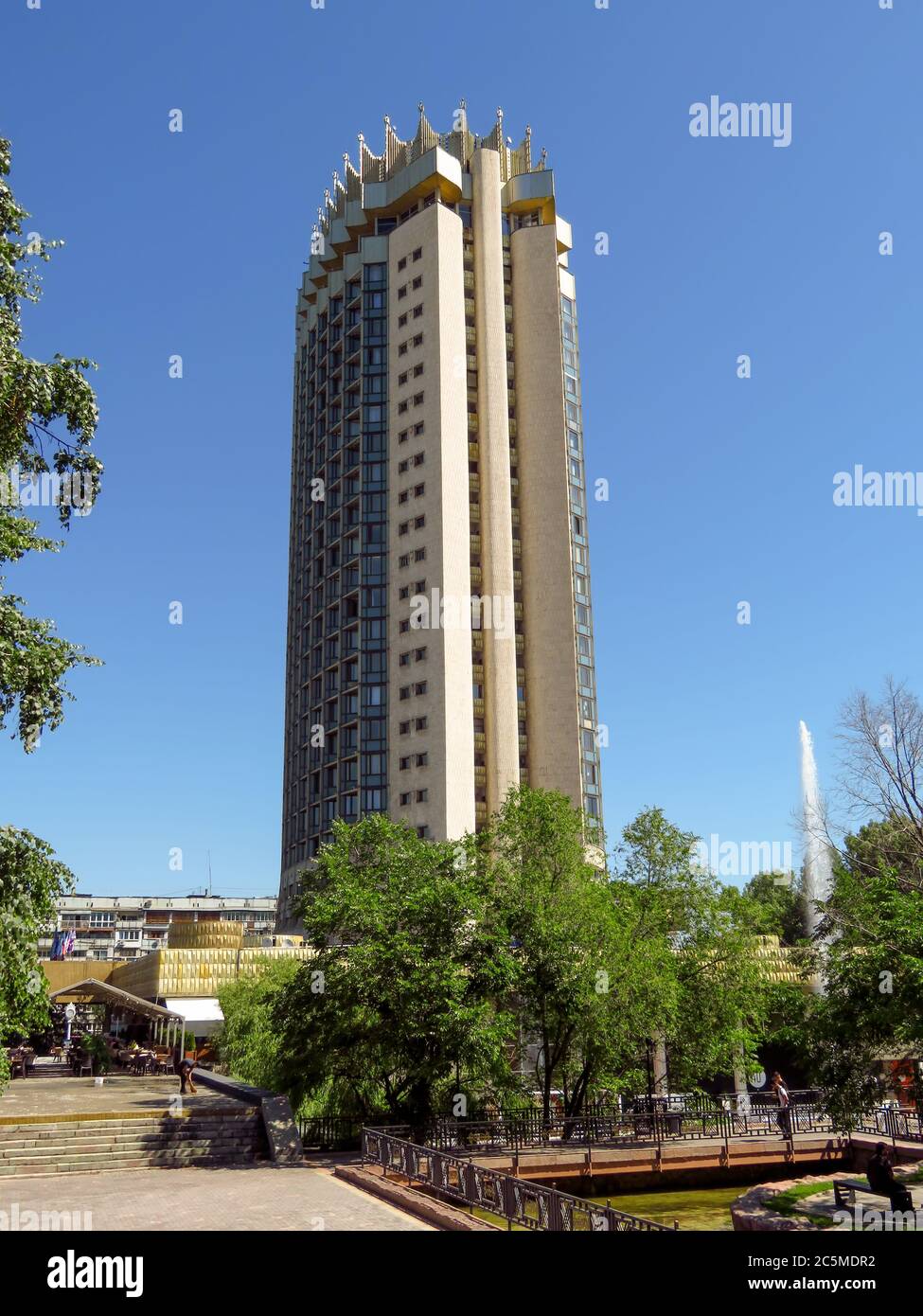 Almaty, Kazakhstan - June 6, 2018: Hotel "Kazakhstan". It is a famous ...