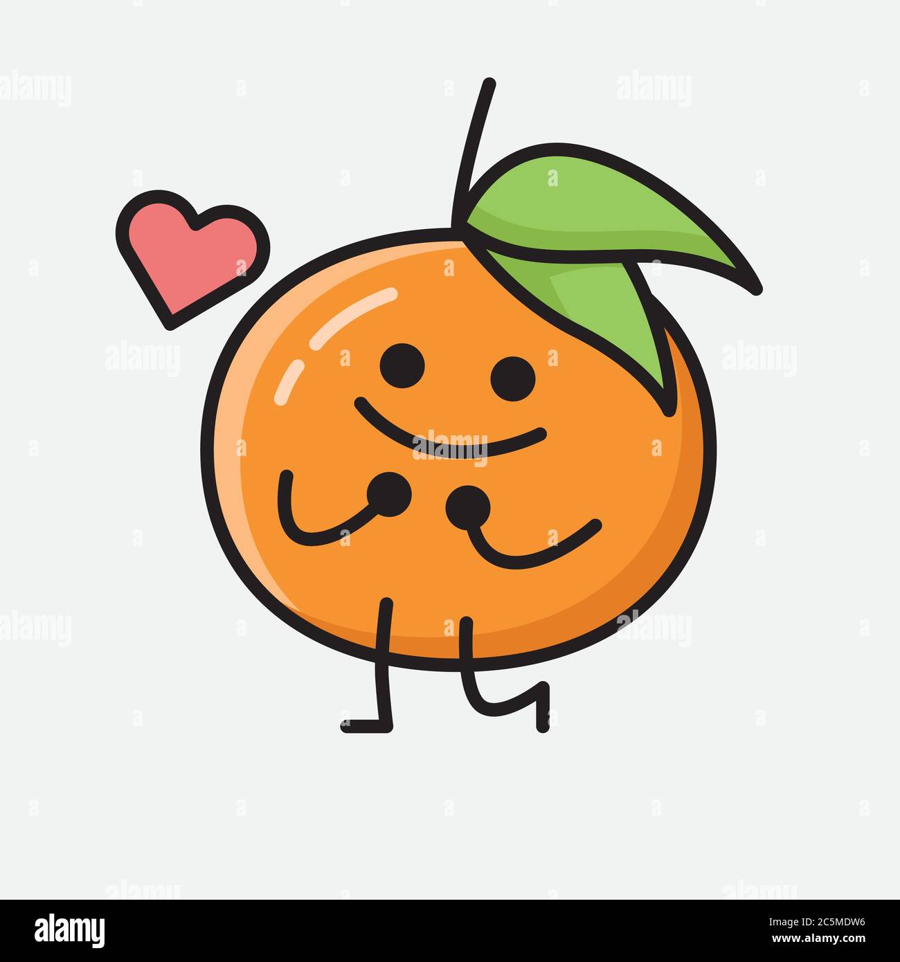 An illustration of Cute Tangerine Fruit Mascot Vector Character Stock ...
