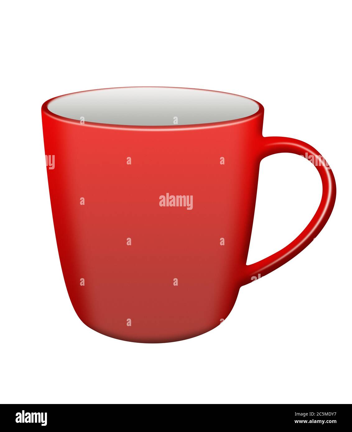 Red ceramic mug isolated on white with Clipping Path Stock Photo - Alamy