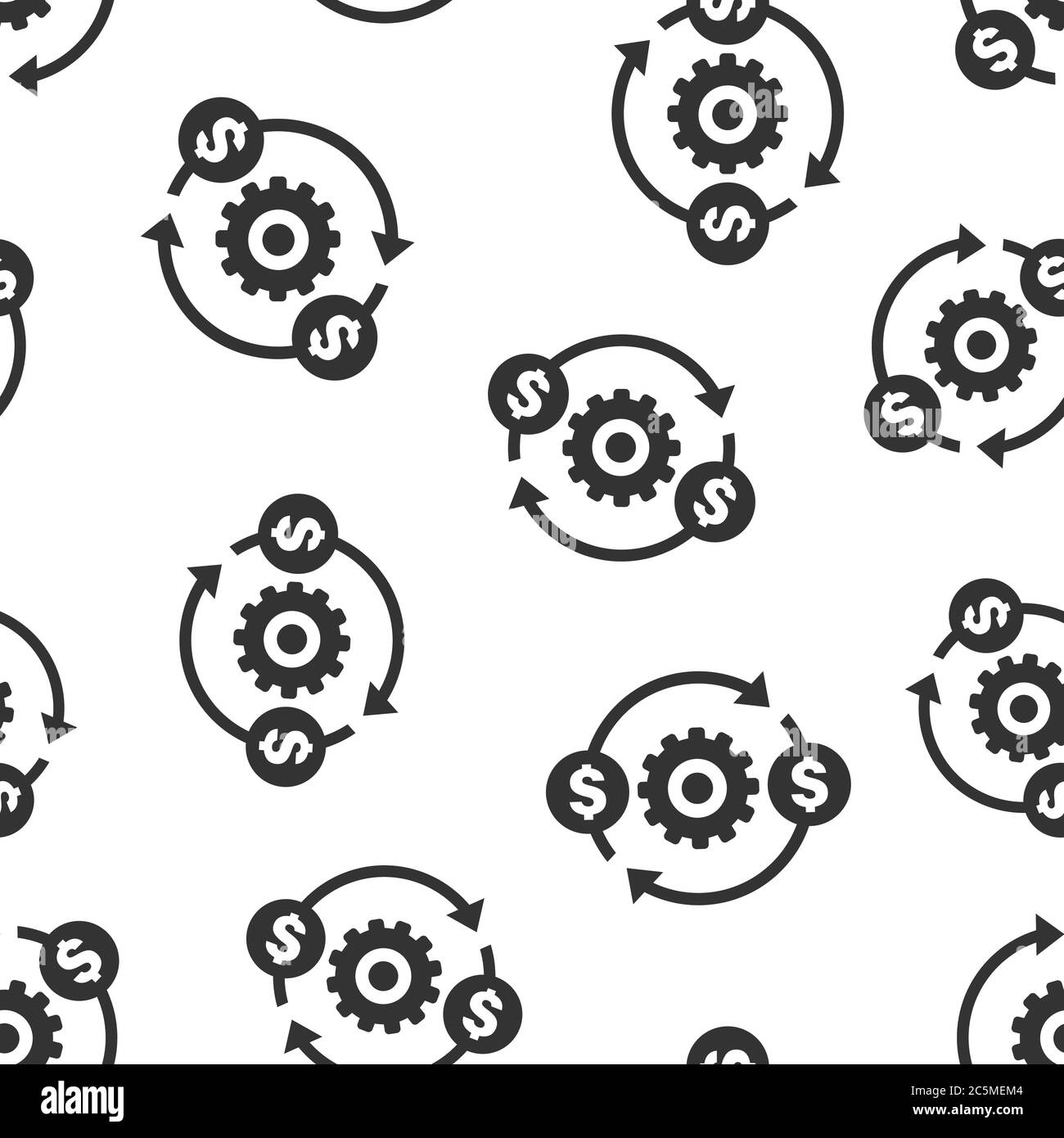 Money optimization icon in flat style. Gear effective vector ...