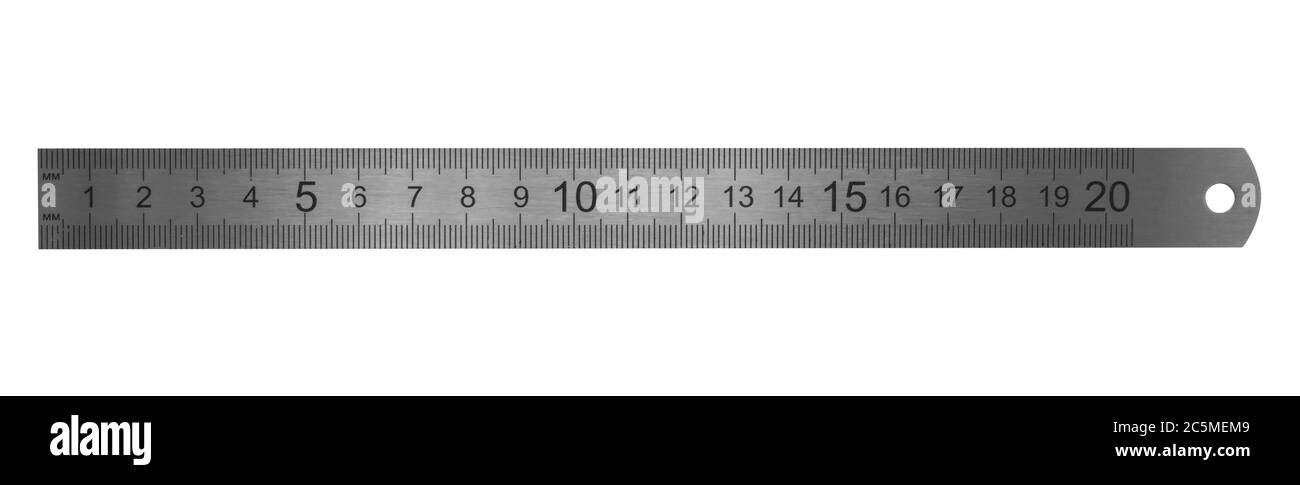 Metal ruler isolated on white background with clipping path Stock Photo ...