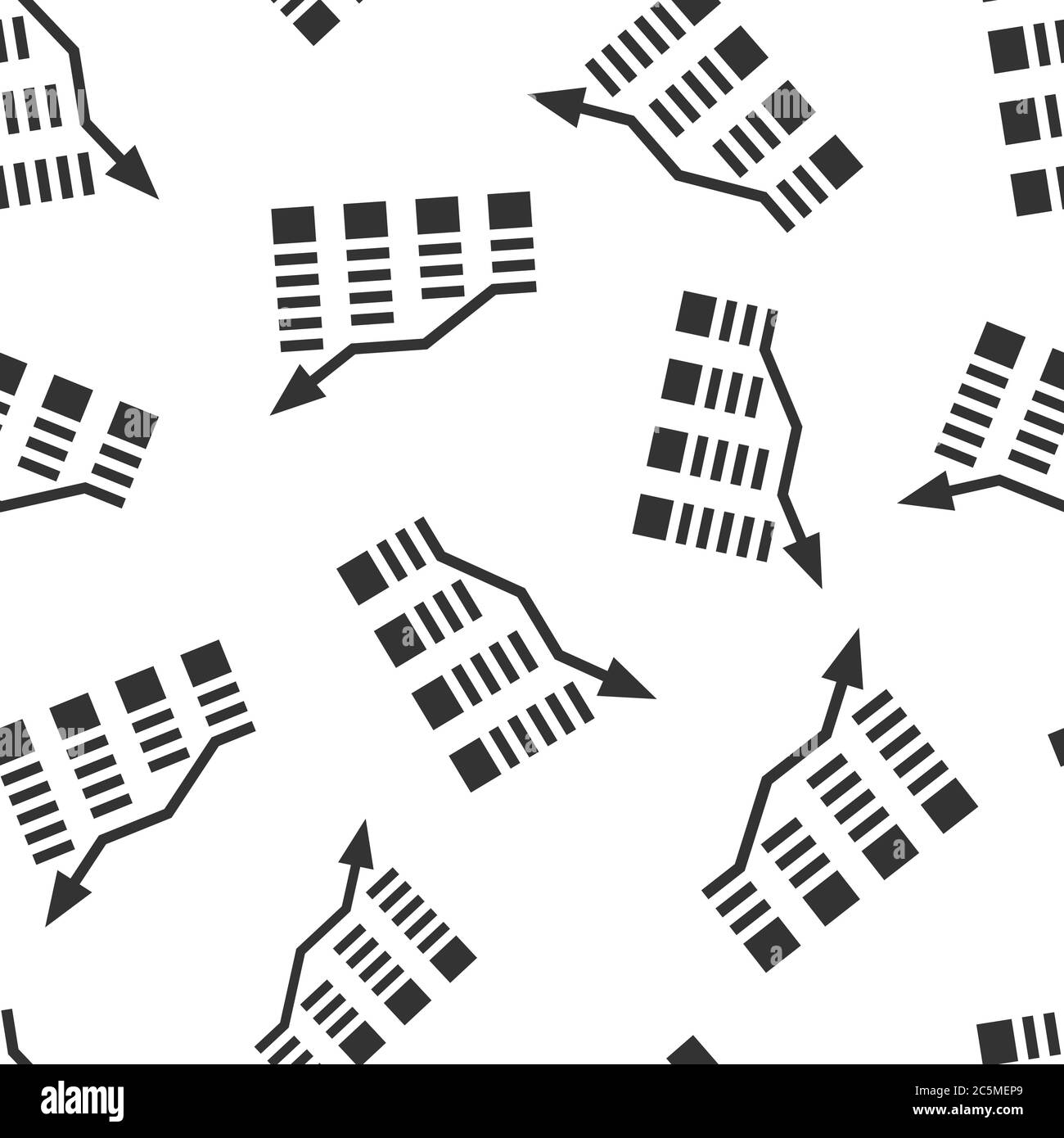 Chart graph icon in flat style. Arrow grow vector illustration on white ...