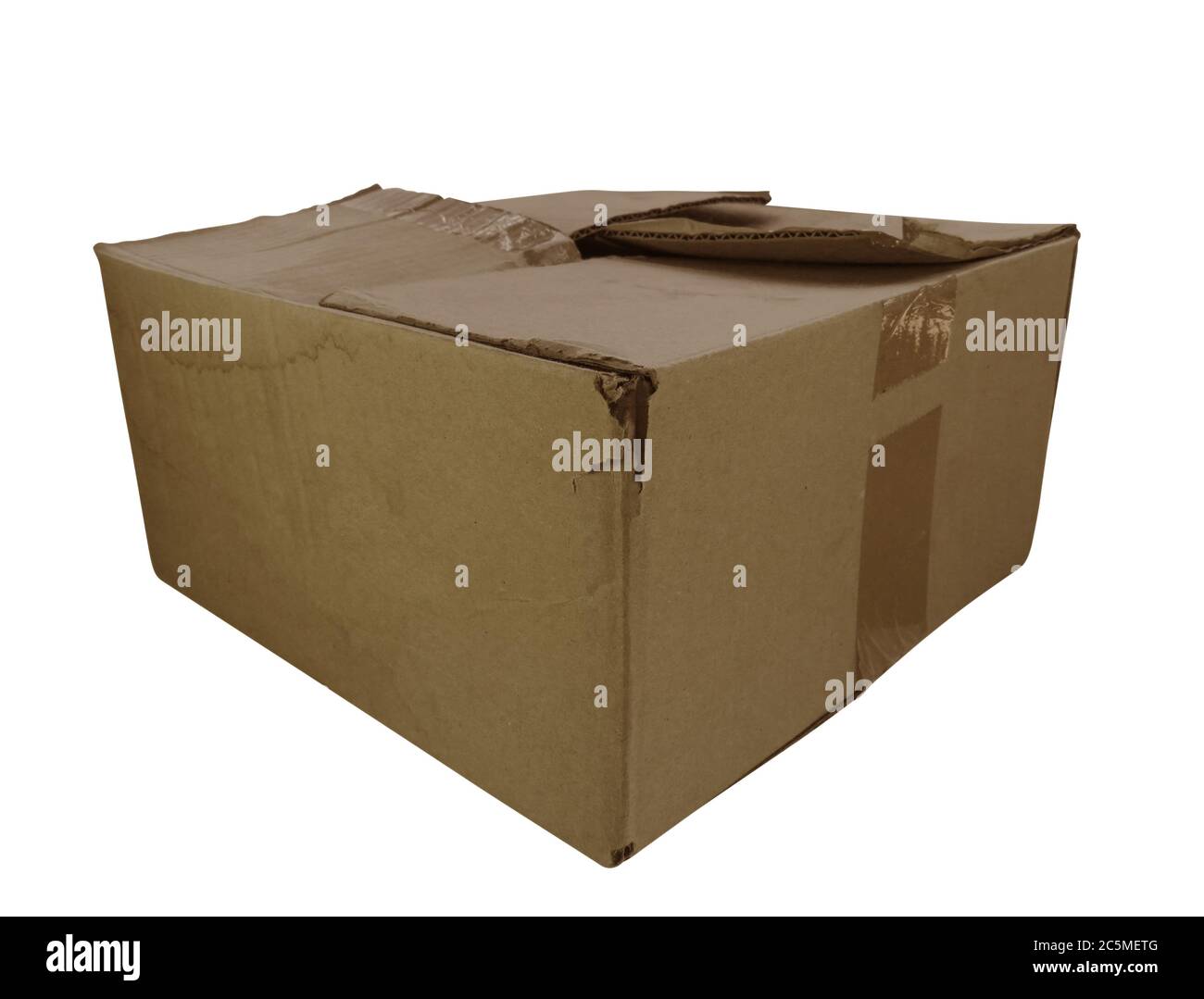 Old cardboard box isolated on white. Clipping Path included Stock Photo ...