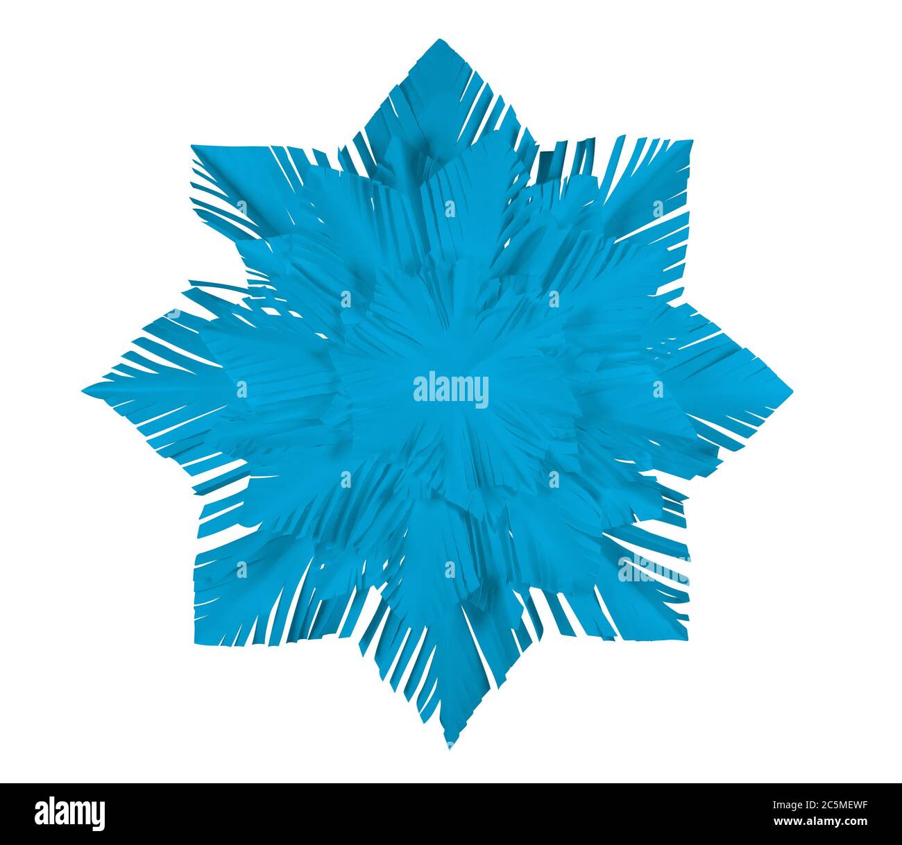 Blue paper snowflake isolated on white background with Clipping Path ...
