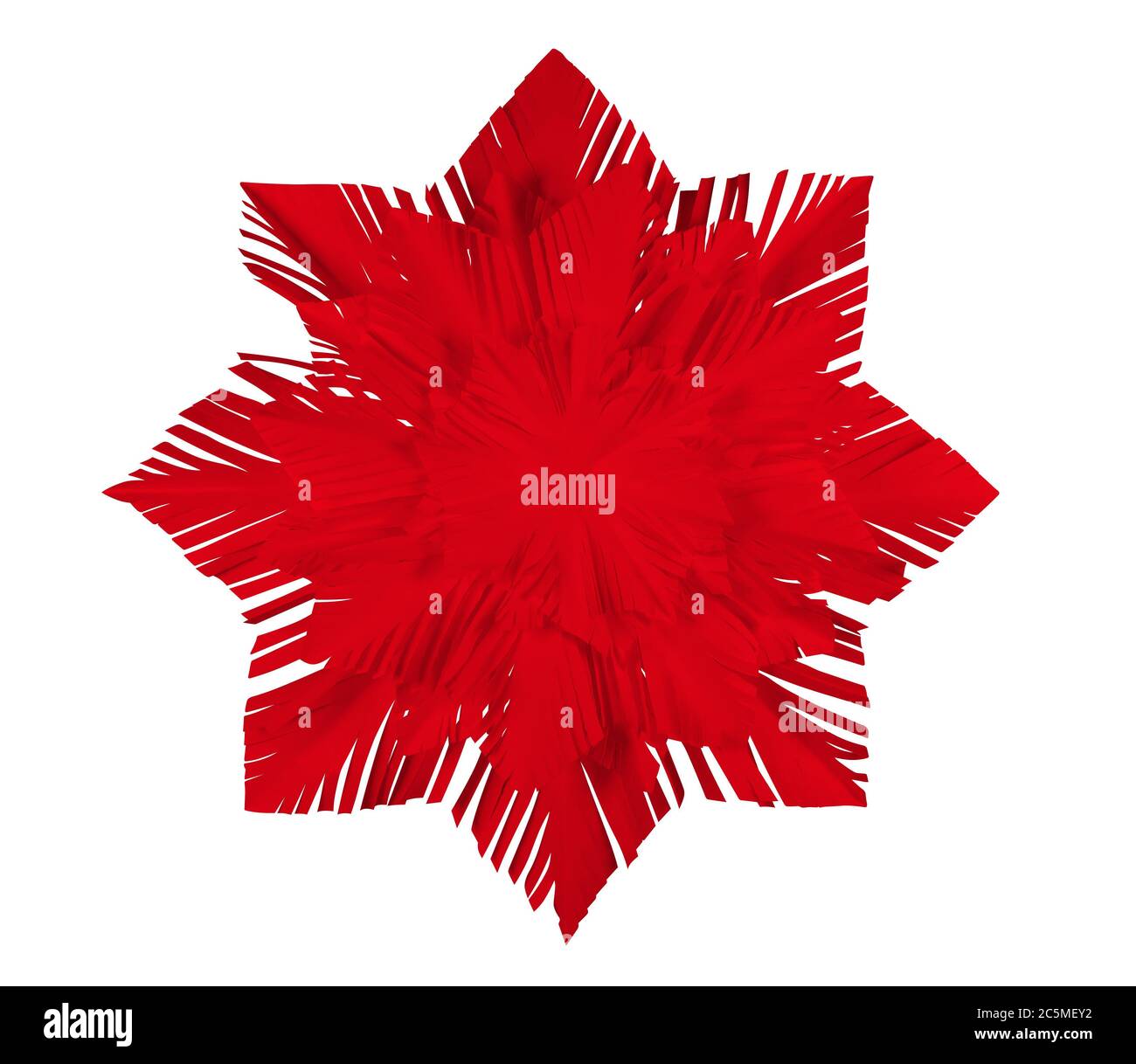 Red paper snowflake isolated on white background with Clipping Path ...