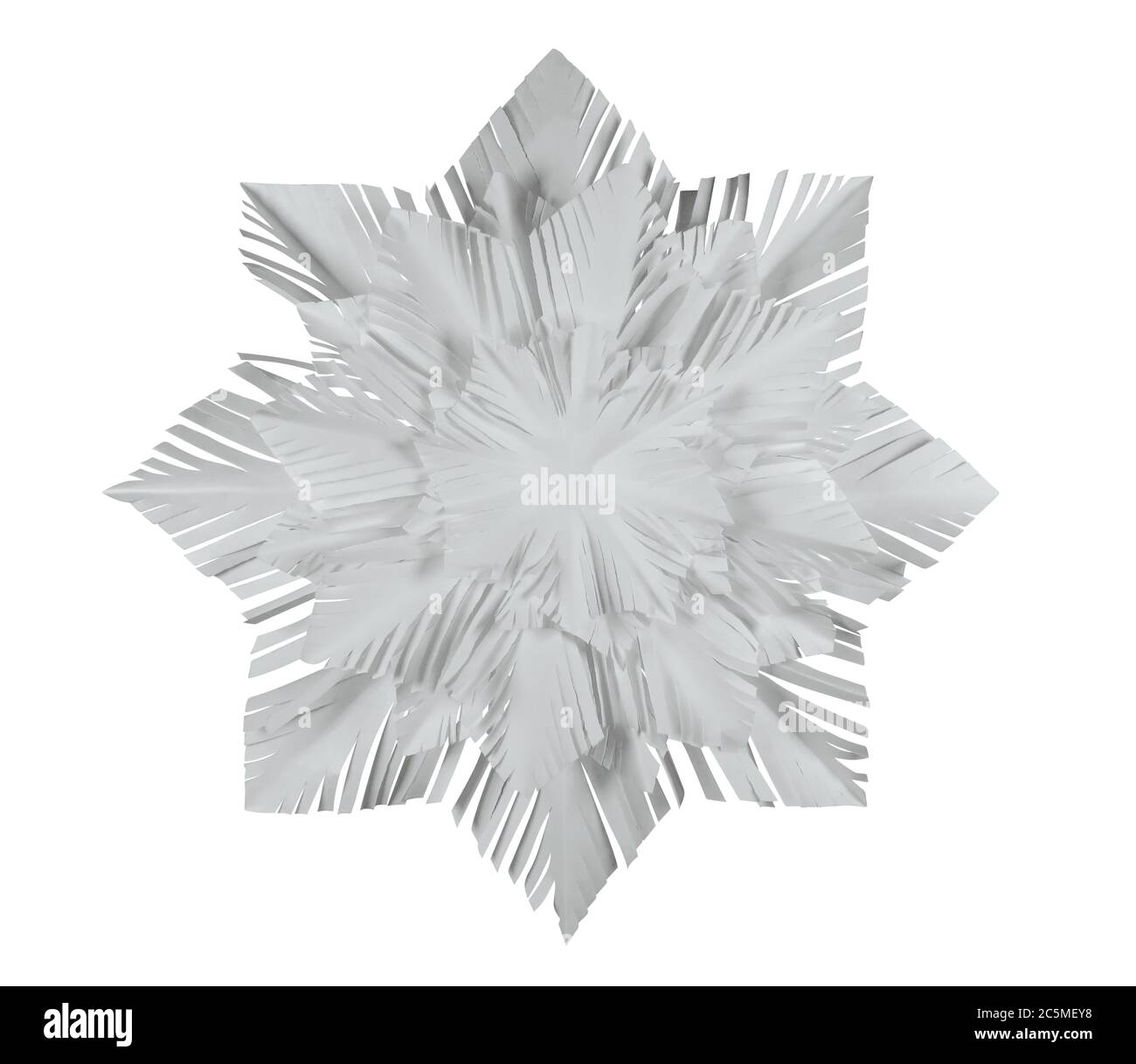 White paper snowflake isolated on white background with Clipping Path ...