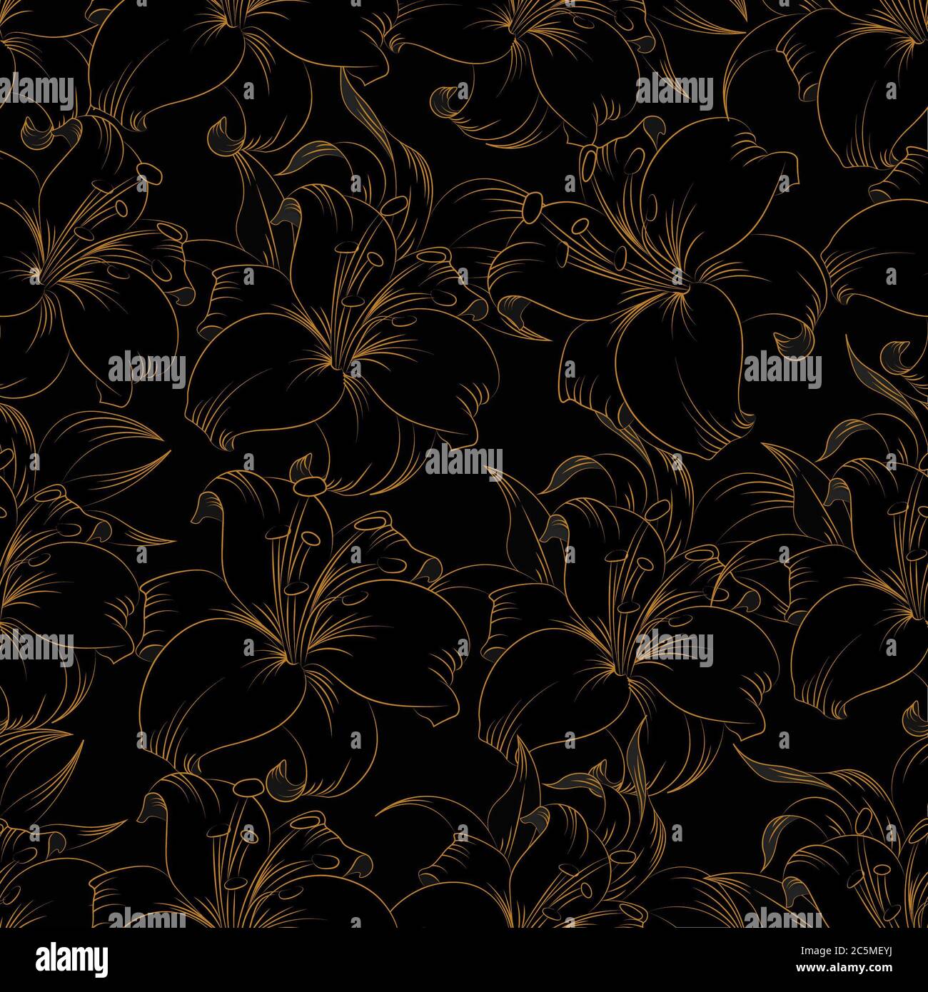 Gold flower seamless pattern hi-res stock photography and images - Alamy