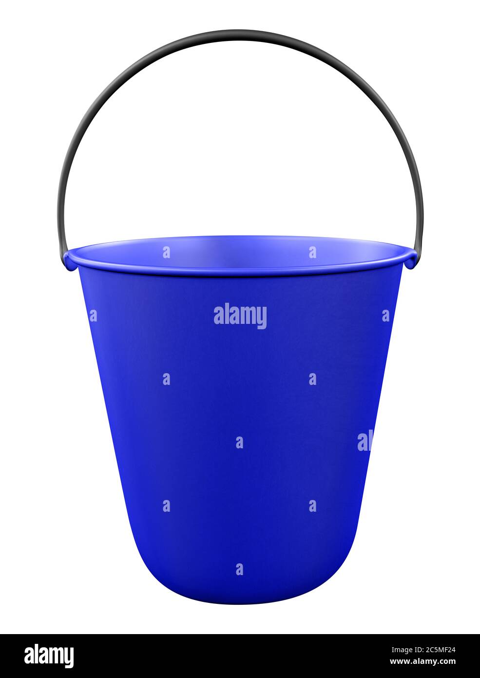 Blue plastic bucket isolated on white background. Clipping Path ...