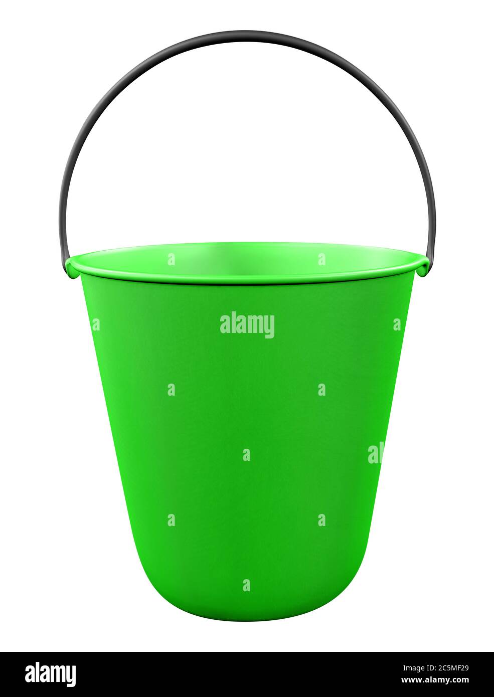Green plastic bucket isolated on white background. Clipping Path ...