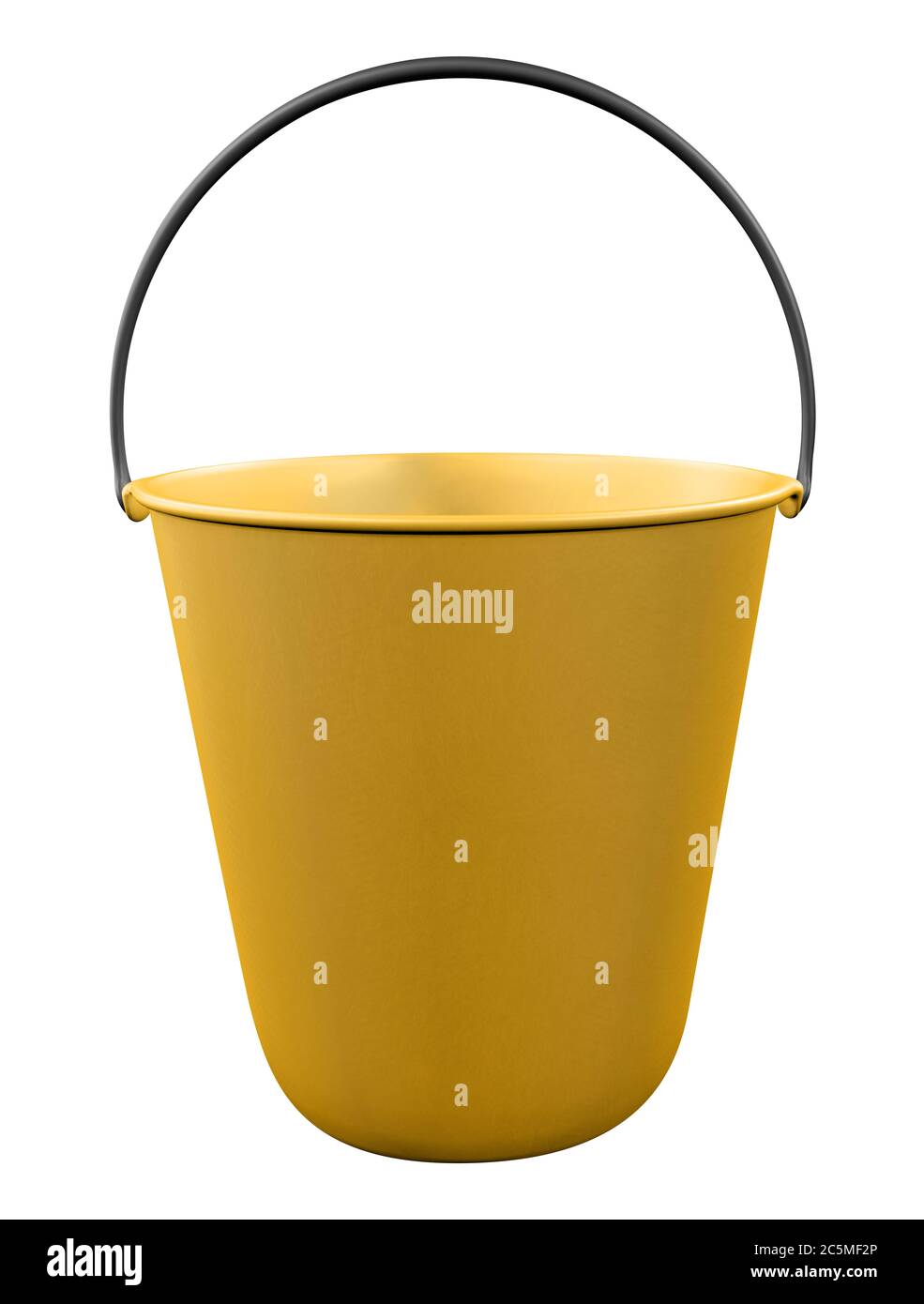 Yellow plastic bucket isolated on white background. Clipping Path ...