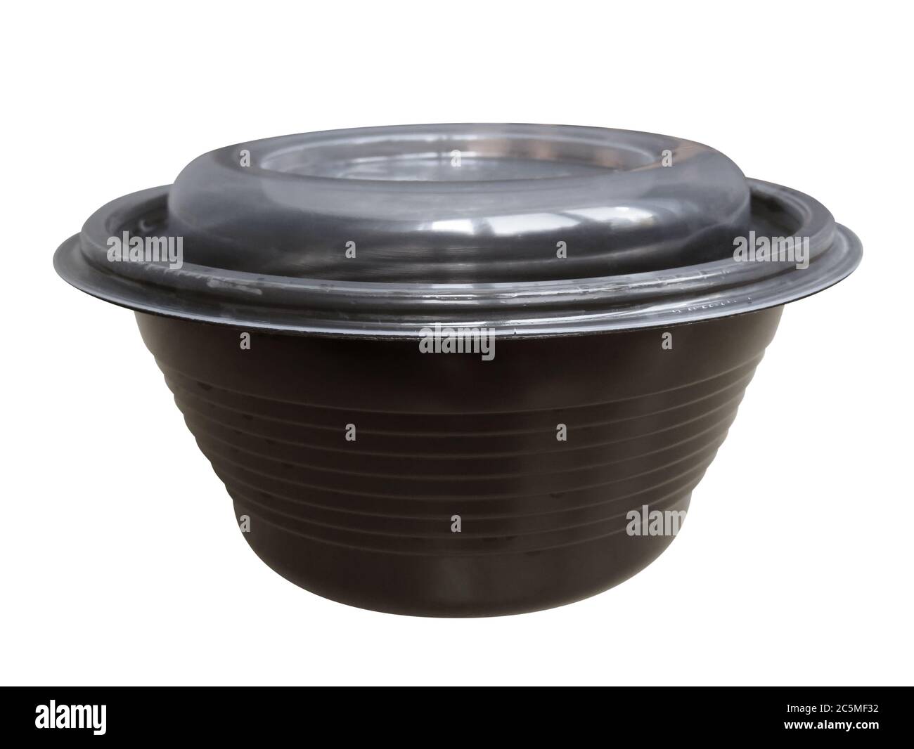 Closed plastic food packaging box isolated on white with Clipping Path ...