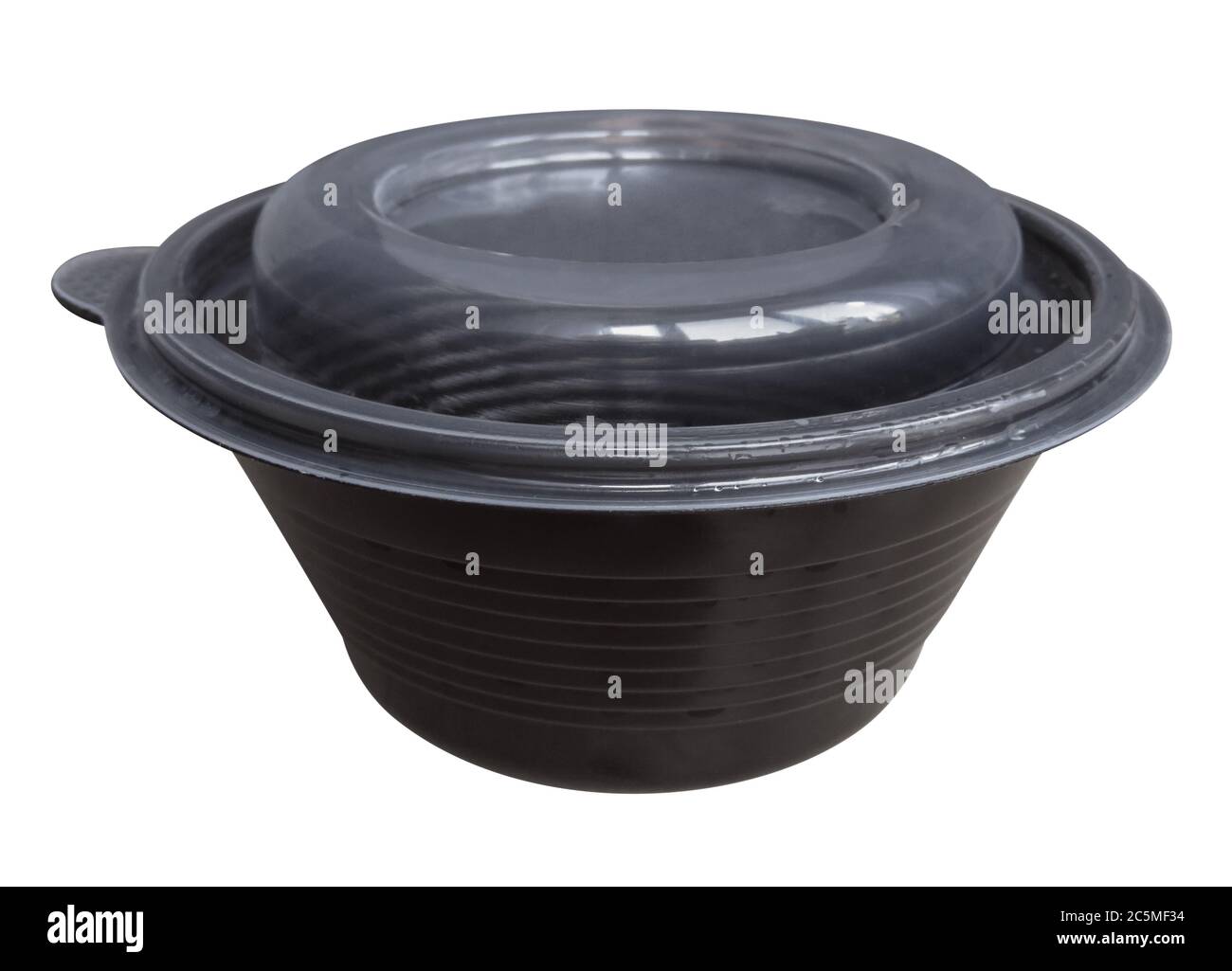 Closed plastic food packaging box isolated on white with Clipping Path ...