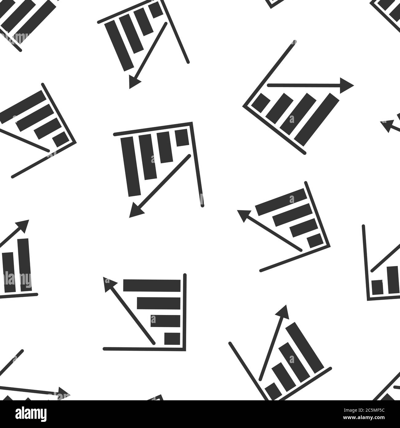 Chart graph icon in flat style. Arrow grow vector illustration on white ...