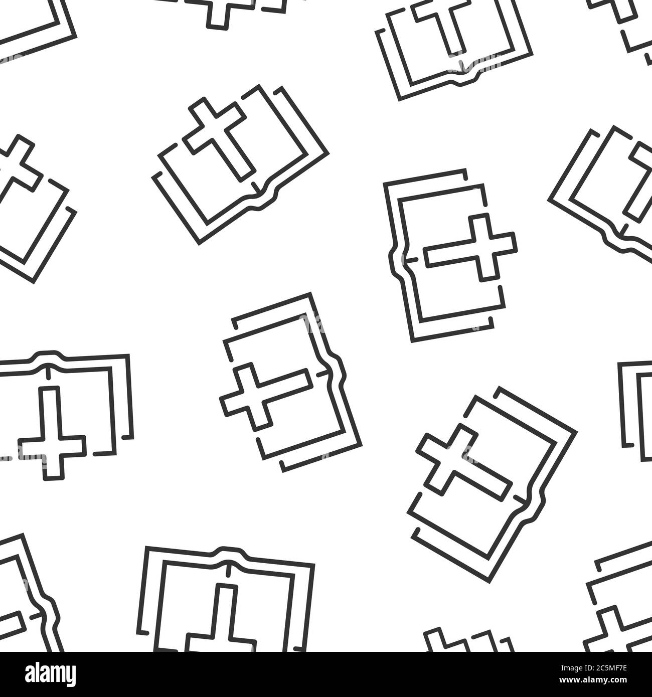 Bible book icon in flat style. Church faith vector illustration on ...