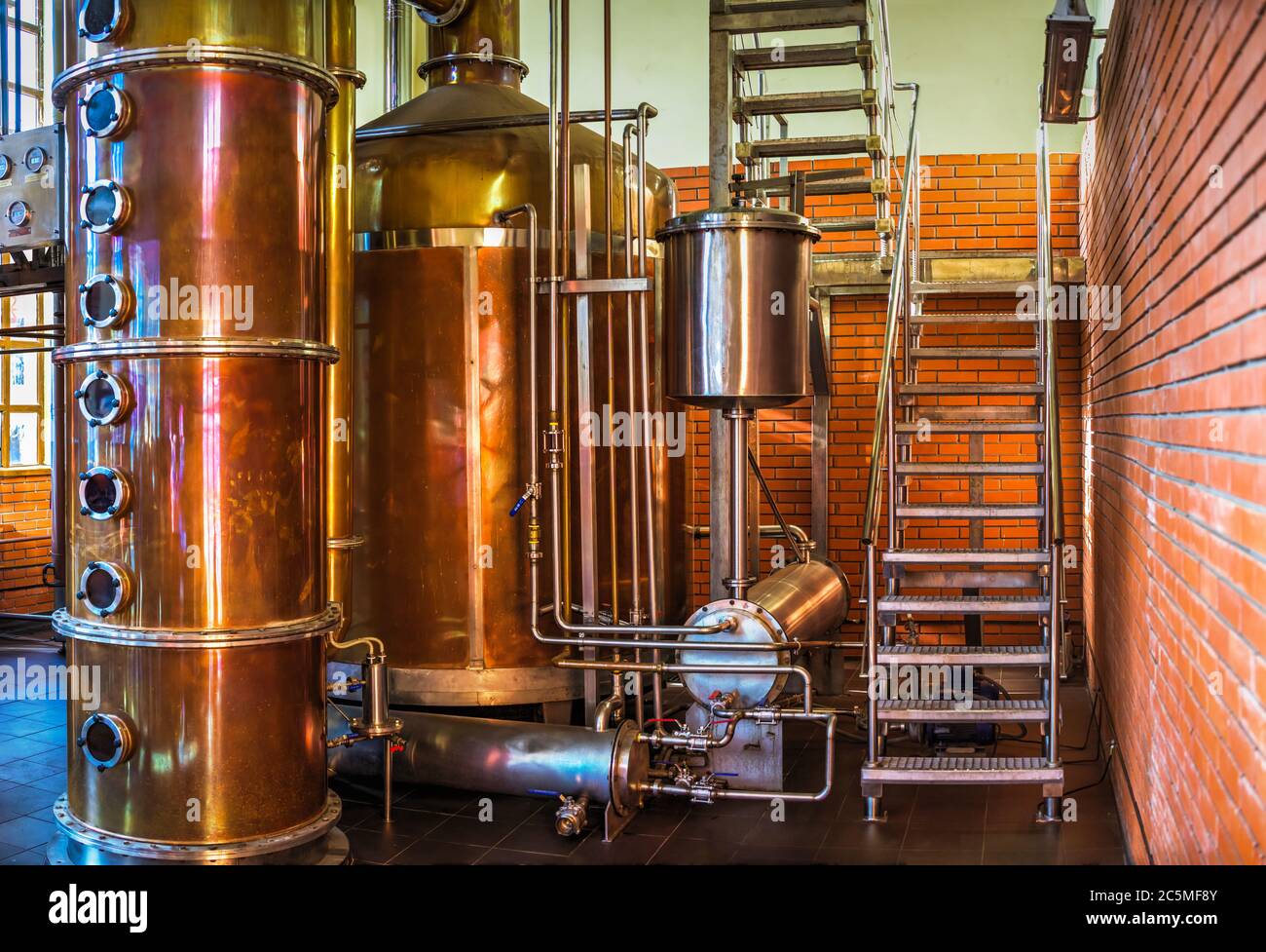 Shabo, Ukraine 09.29.2019. Modern equipment for the production of ...