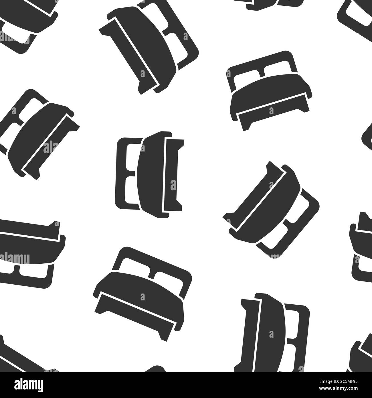 Bed icon in flat style. Bedroom sign vector illustration on white ...