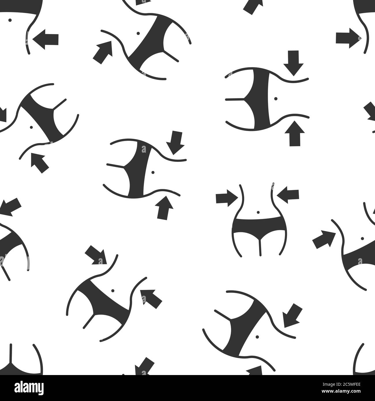 Weight loss icon in flat style. Belly vector illustration on white ...