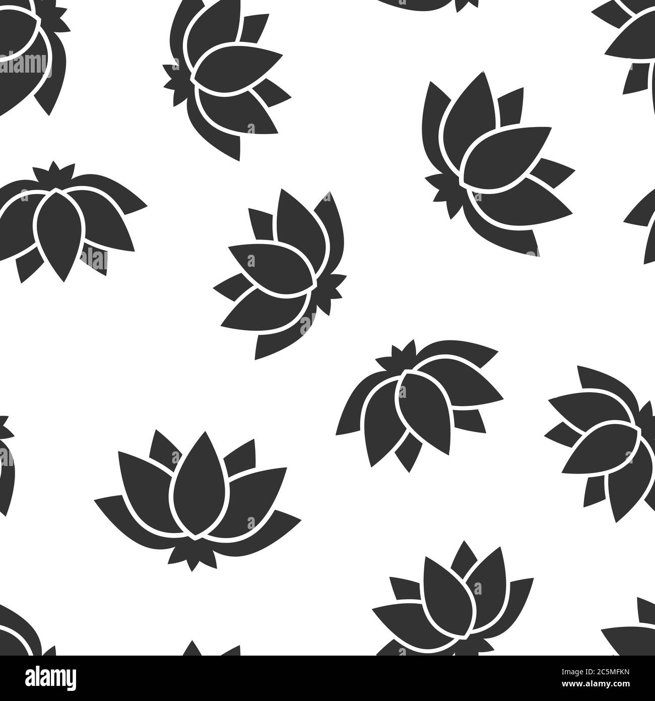 Lotus icon in flat style. Flower leaf vector illustration on white ...
