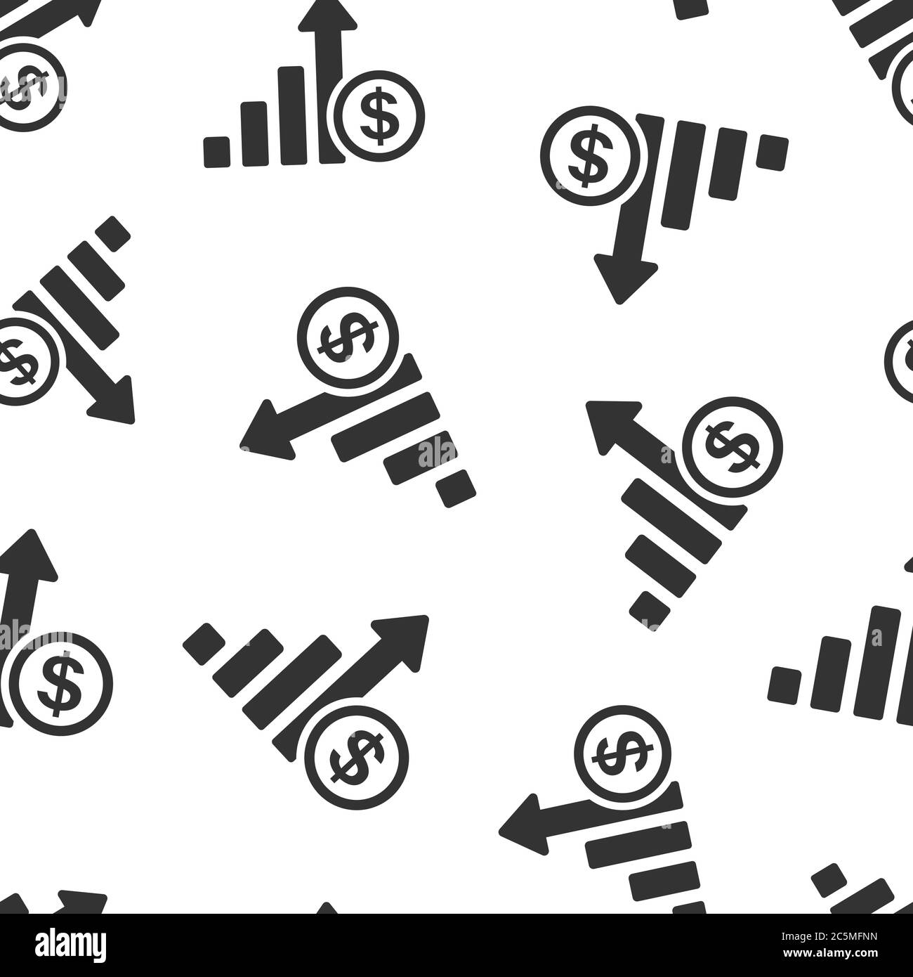 Growth arrow icon in flat style. Revenue vector illustration on white ...