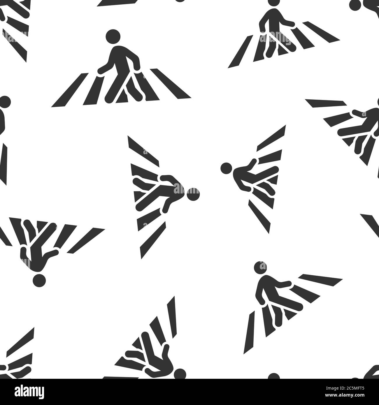 Pedestrian crosswalk icon in flat style. People walkway sign vector ...