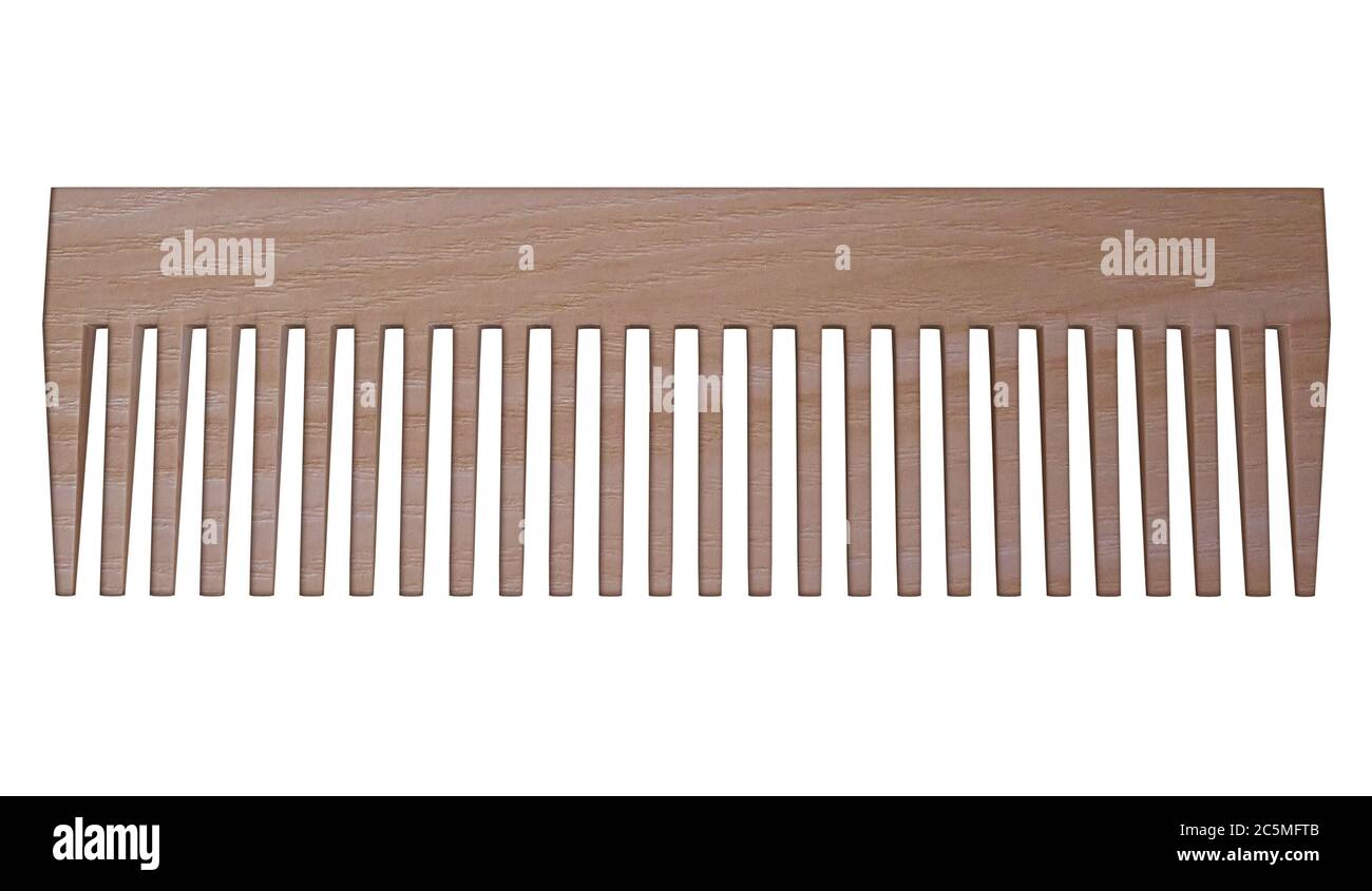 3D rendering of wooden comb isolated on white Stock Photo - Alamy
