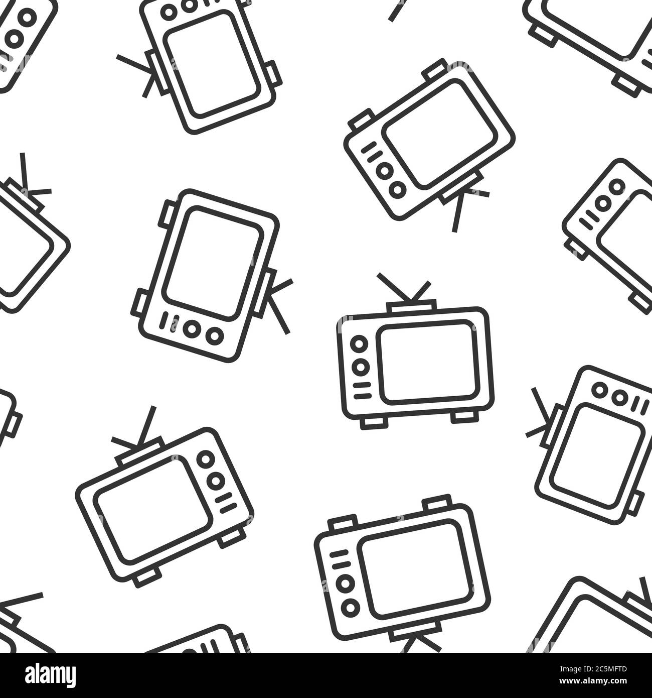 Tv icon in flat style. Television sign vector illustration on white ...