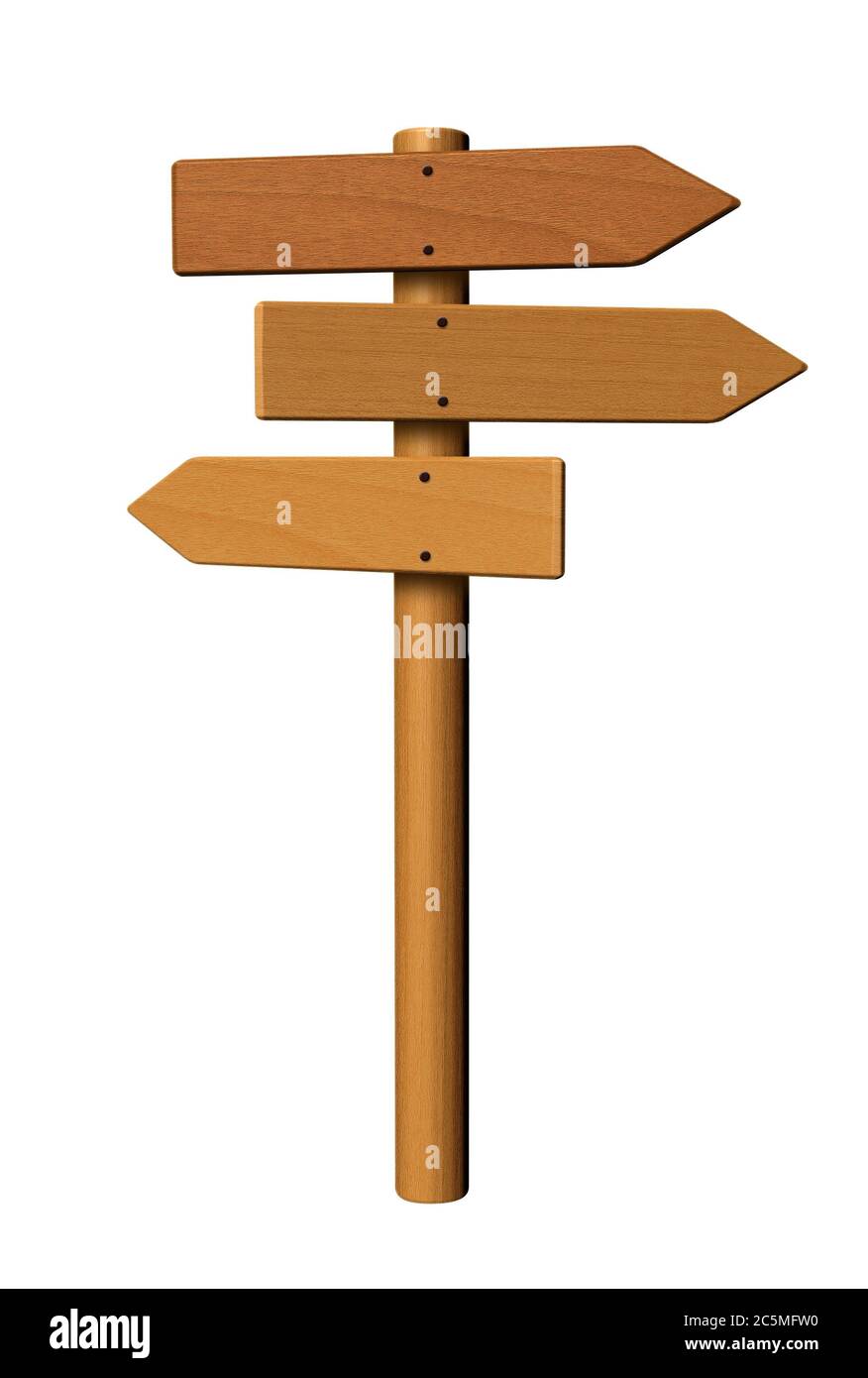 3D rendering of Wooden empty arrows isolated on white Stock Photo - Alamy