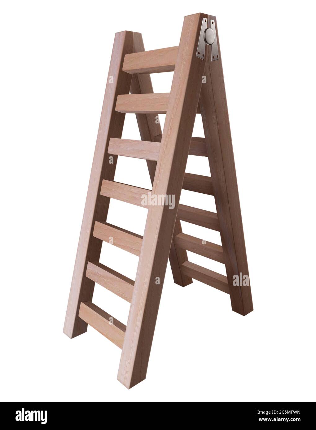3D rendering of wooden ladder isolated on white Stock Photo - Alamy