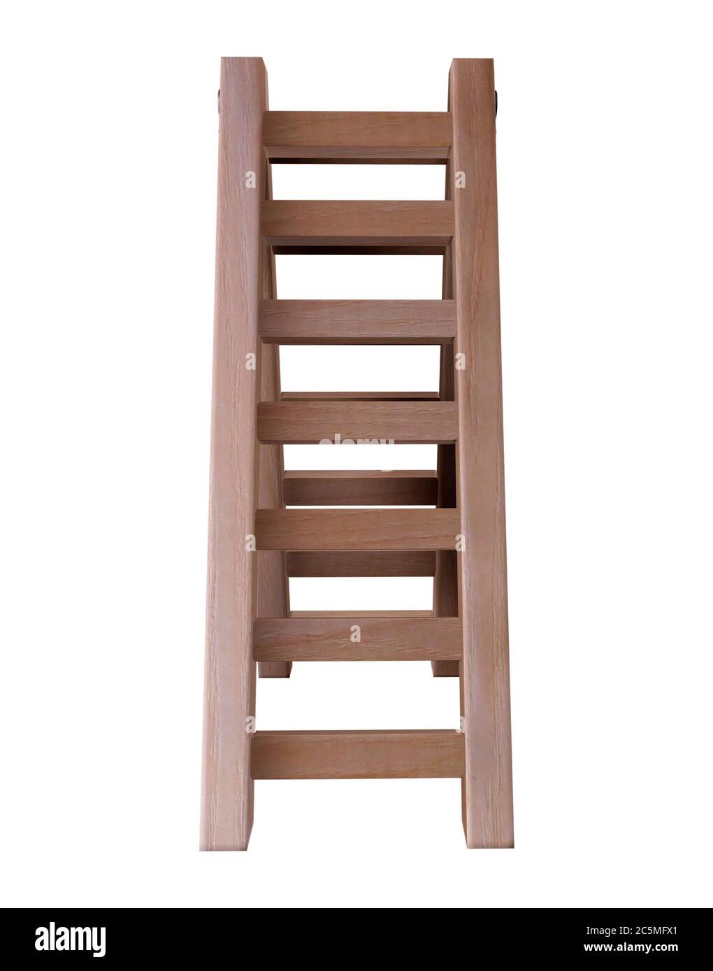 3D rendering of wooden ladder isolated on white Stock Photo - Alamy