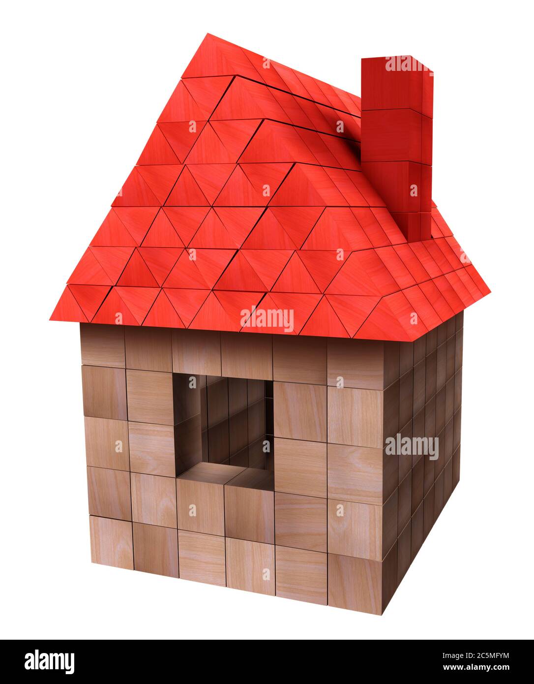 3d block house Cut Out Stock Images & Pictures - Alamy