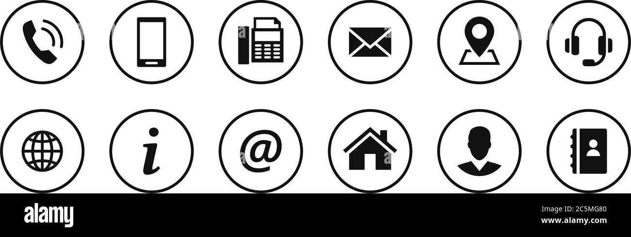 Set of contact icons buttons Stock Vector Image & Art - Alamy