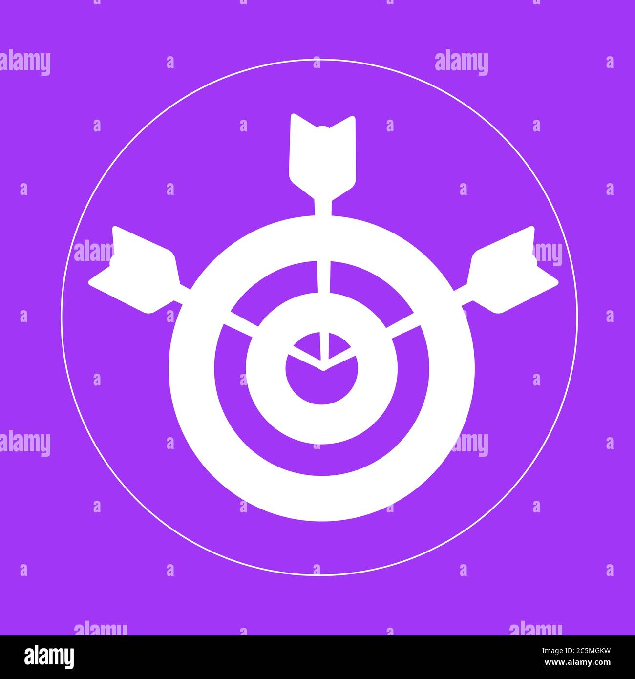 Target icon isolated on purple background. Vector illustration Stock ...