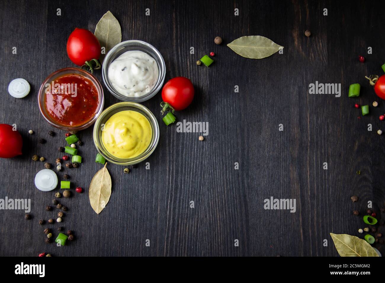 Cooking food background with free space for text. Composition with ...