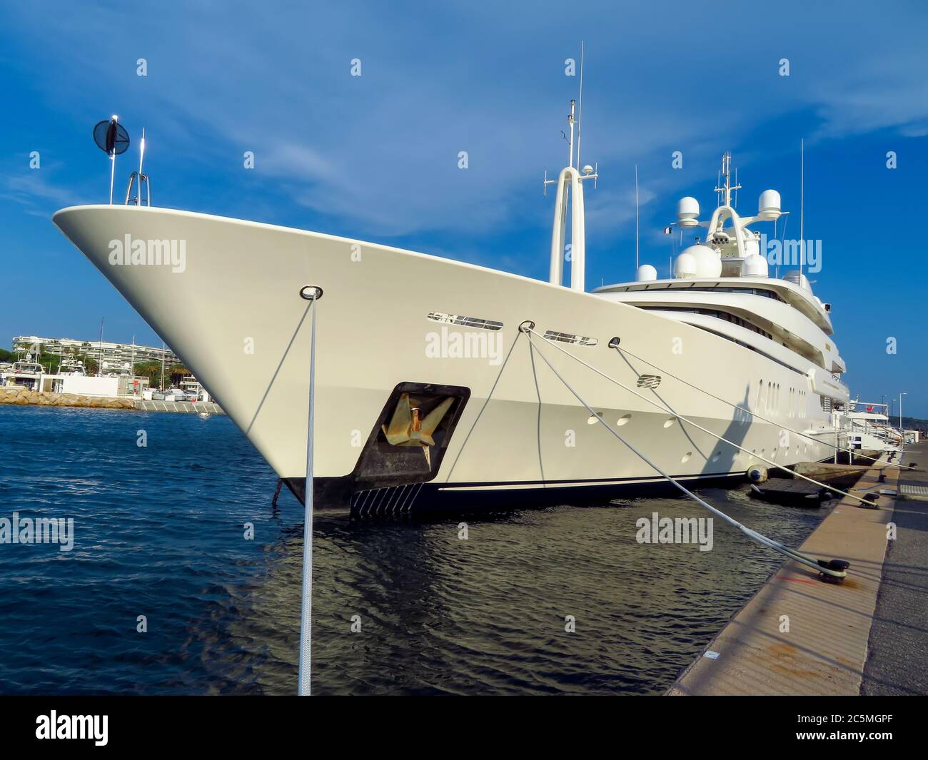 Luxury Yacht anchored in Port Pierre Canto at the Boulevard de la ...