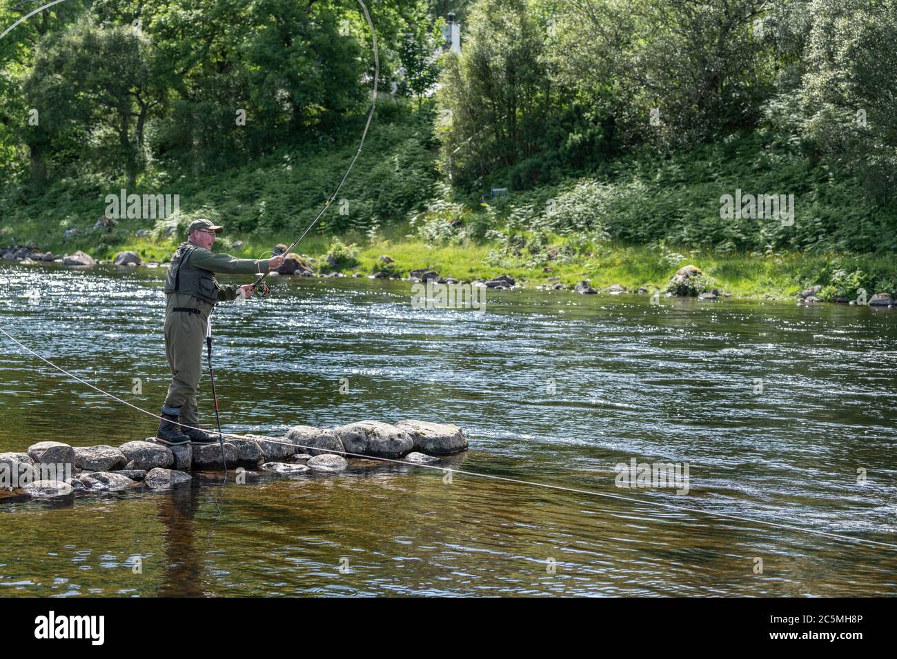 salmon fishing river Ewe Stock Photo - Alamy