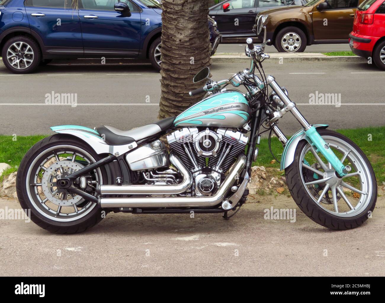Cannes, France - June 28, 2018: Motorcycle Harley Davidson parked at ...