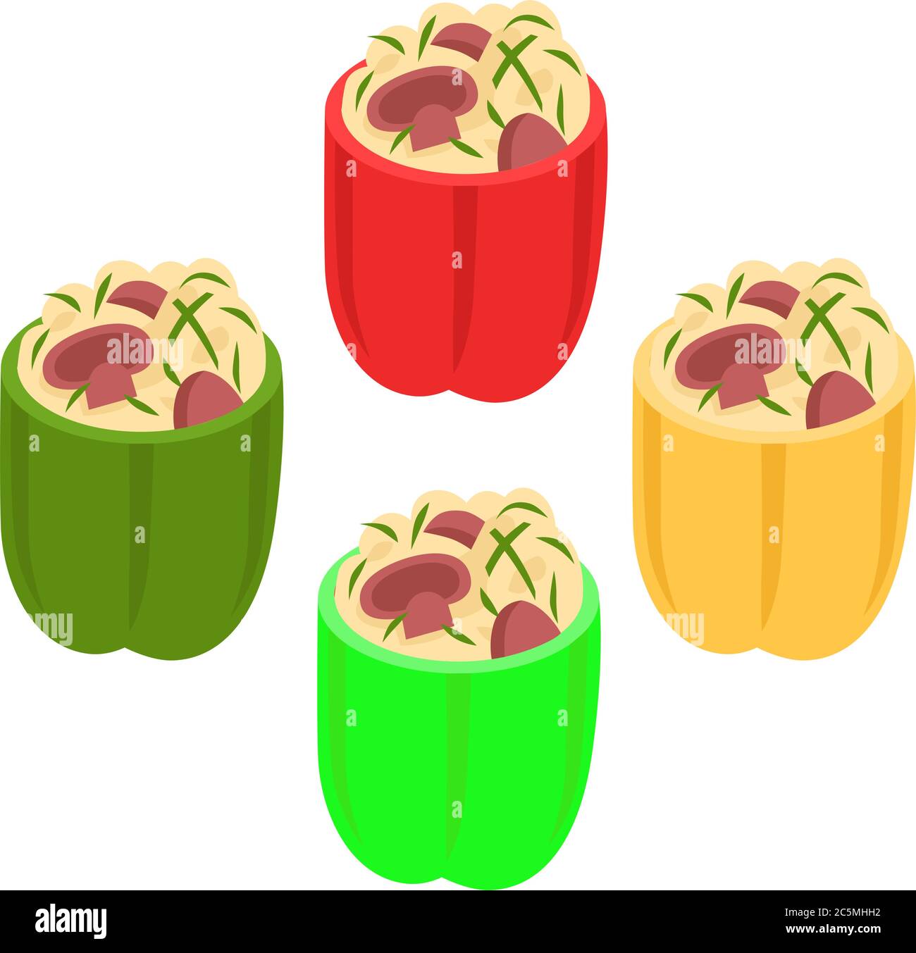 Stuffed pepper with rice and spices. Eastern cuisine. The traditional ...