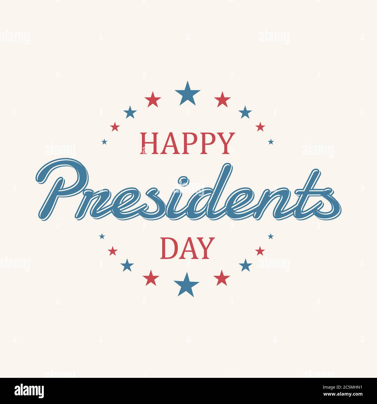Vintage letter happy Presidents Day with american color flag. Vector ...