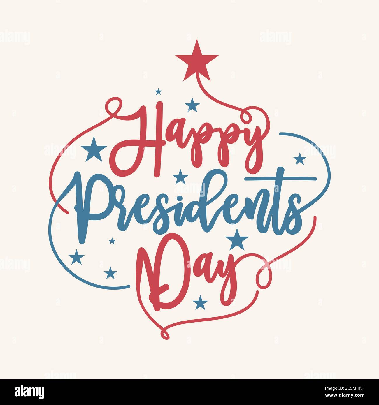 Vintage letter happy Presidents Day with american color flag. Vector ...