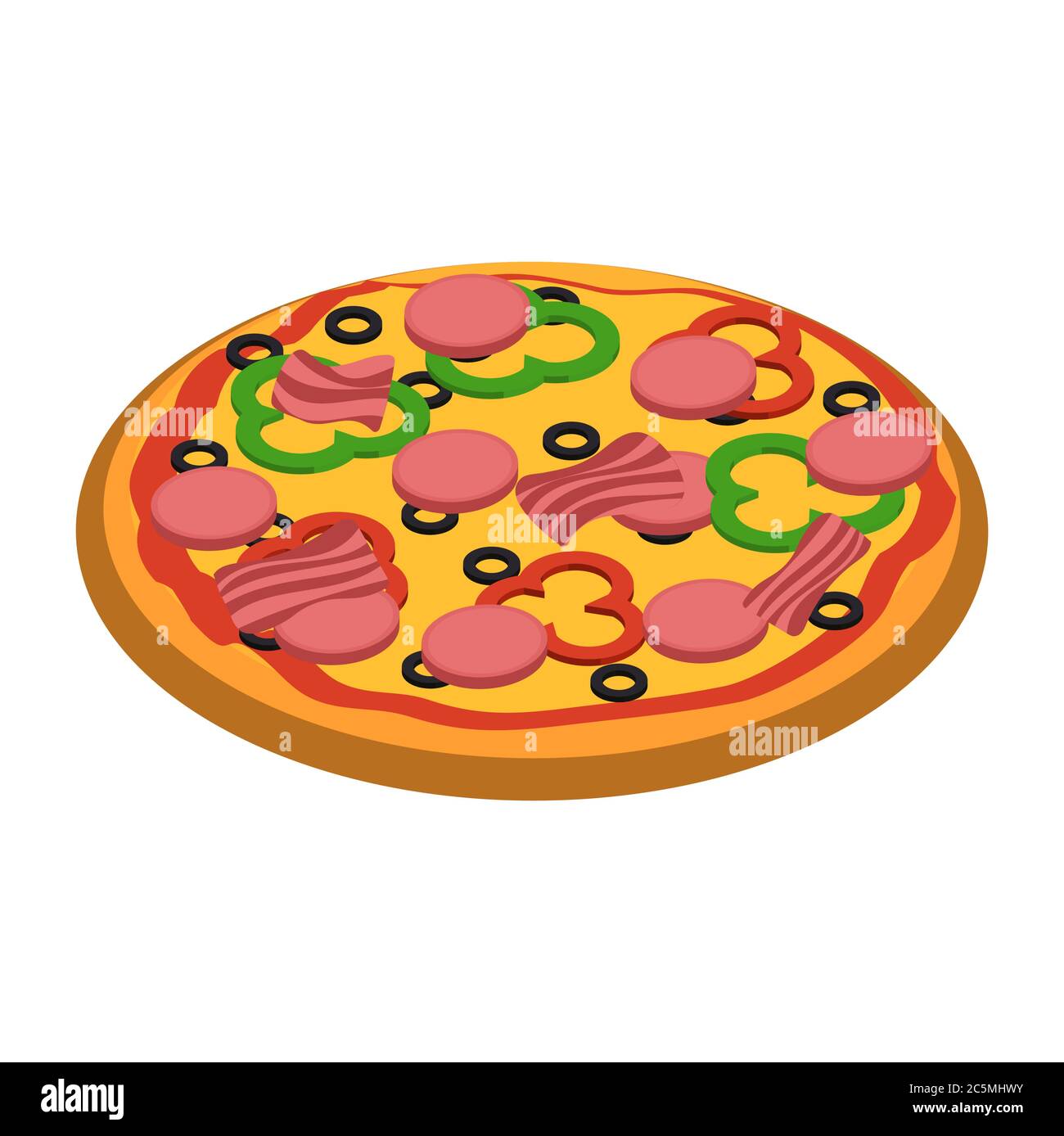Tasty pizza in restaurant Stock Vector Images - Alamy