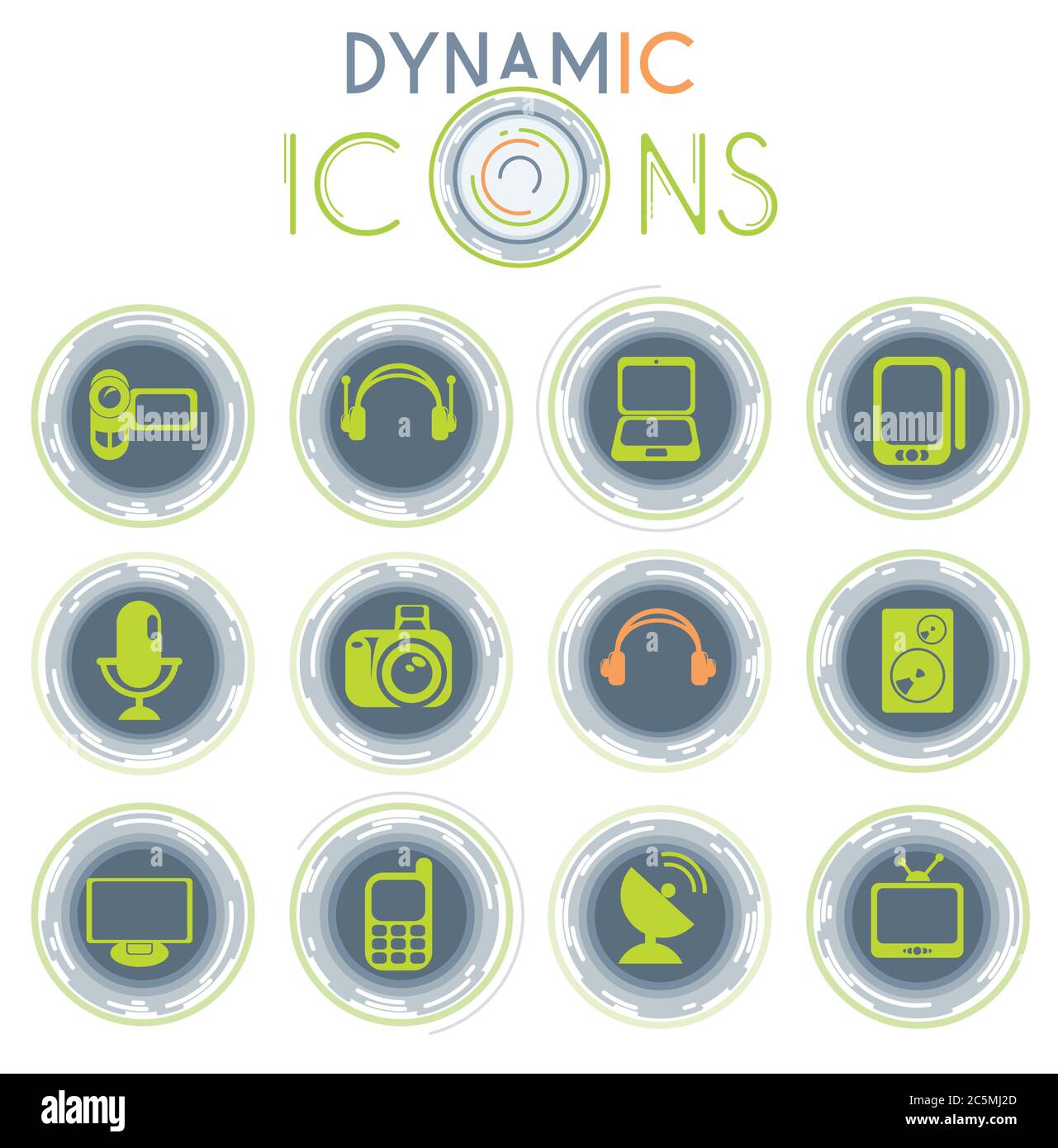 Media dynamic icons Stock Vector Image & Art - Alamy