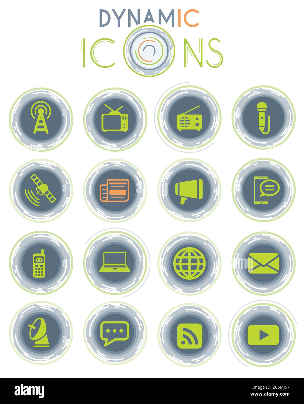 Media dynamic icons Stock Vector Image & Art - Alamy