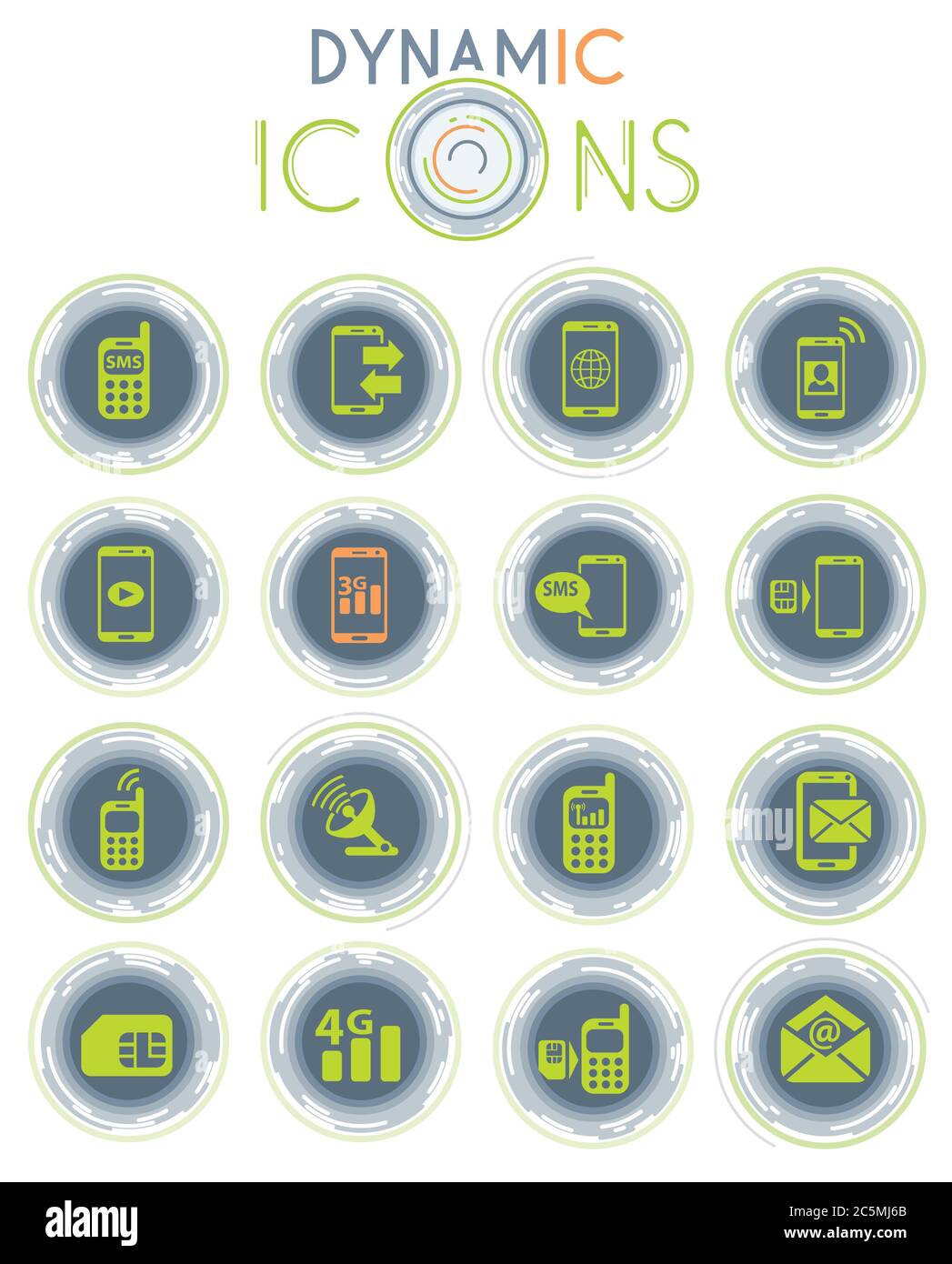 mobile connection dynamic icons Stock Vector Image & Art - Alamy